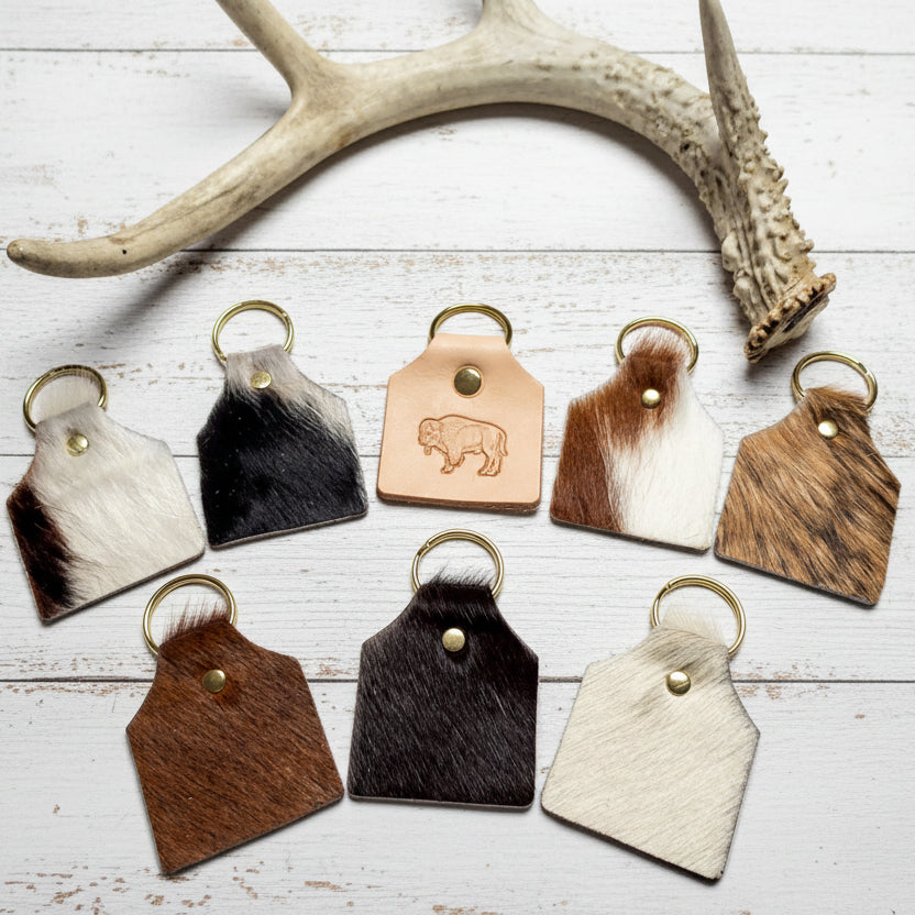 Cow Tag Keychain – Hoofbeat Designs Leather Co.